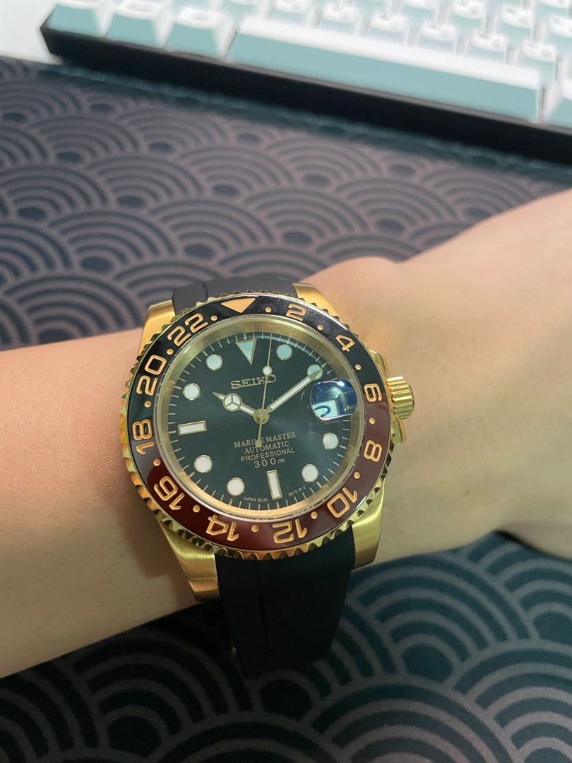 Seiko Custom Mod “GMT Master II Gold Root Beer” 40mm case, Men's ...