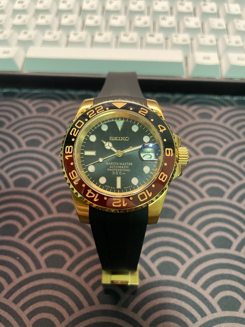 Seiko Custom Mod “GMT Master II Gold Root Beer” 40mm case, Men's ...