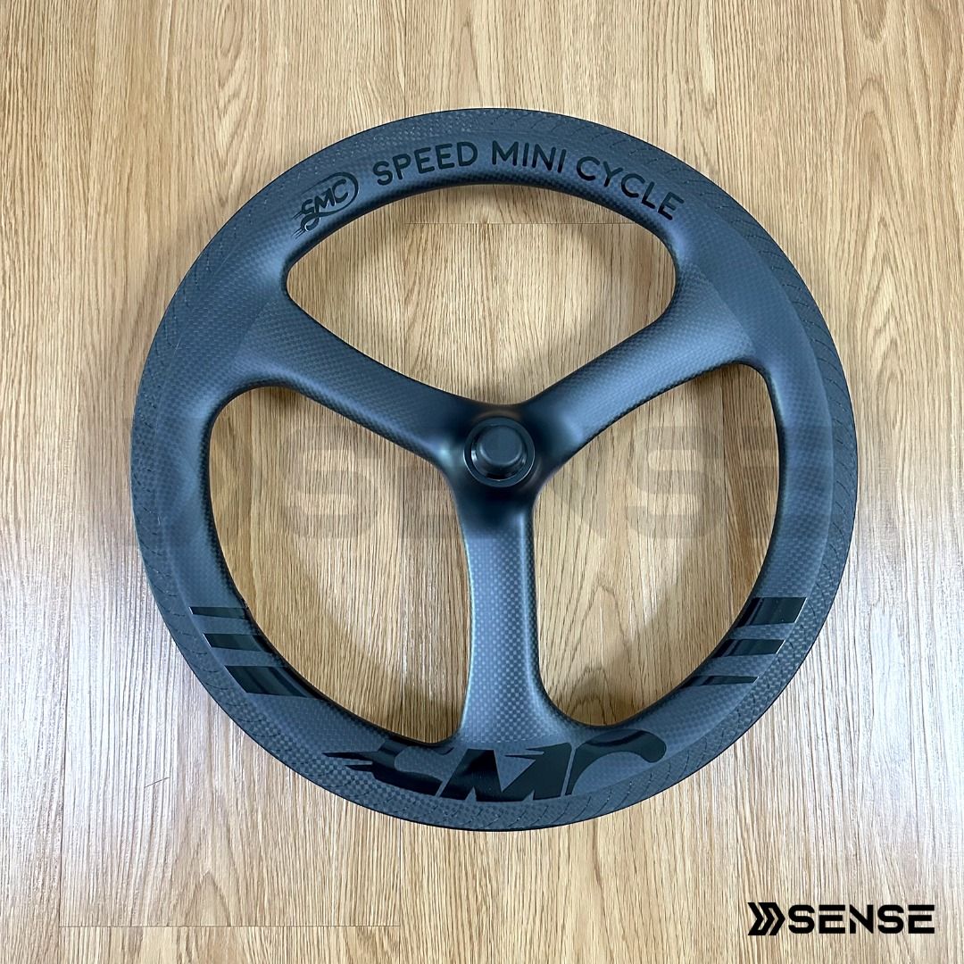 SMC Tri Spokes 3-Spokes 7 Speed Govan Carbon Wheelset for Brompton ...