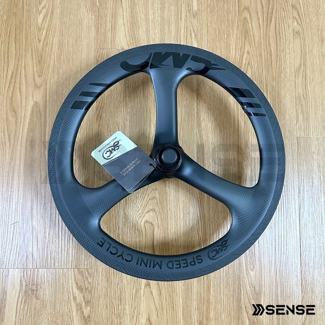 SMC Tri Spokes 3-Spokes 7 Speed Govan Carbon Wheelset for Brompton ...