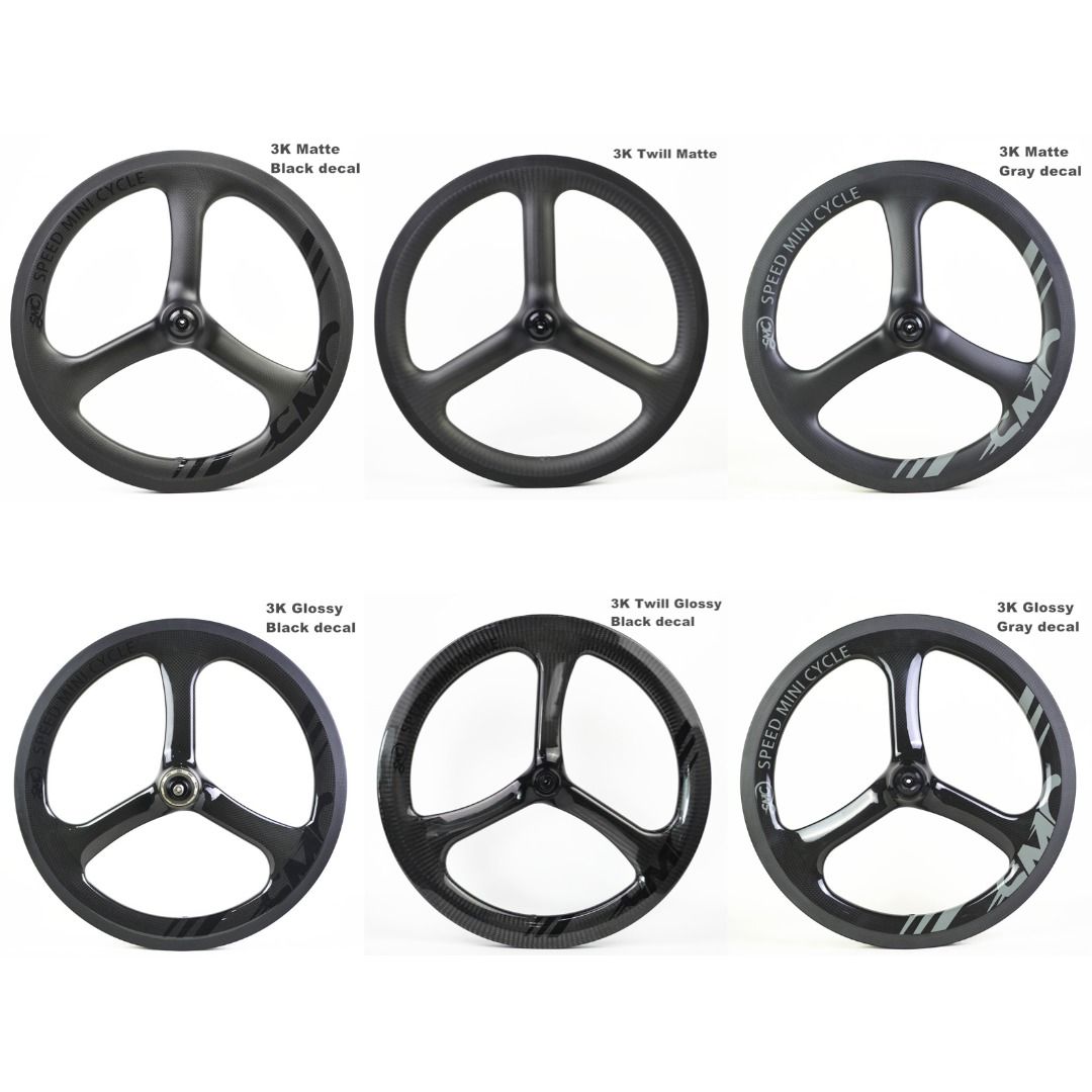 SMC Tri Spokes 3-Spokes 7 Speed Govan Carbon Wheelset for Brompton ...