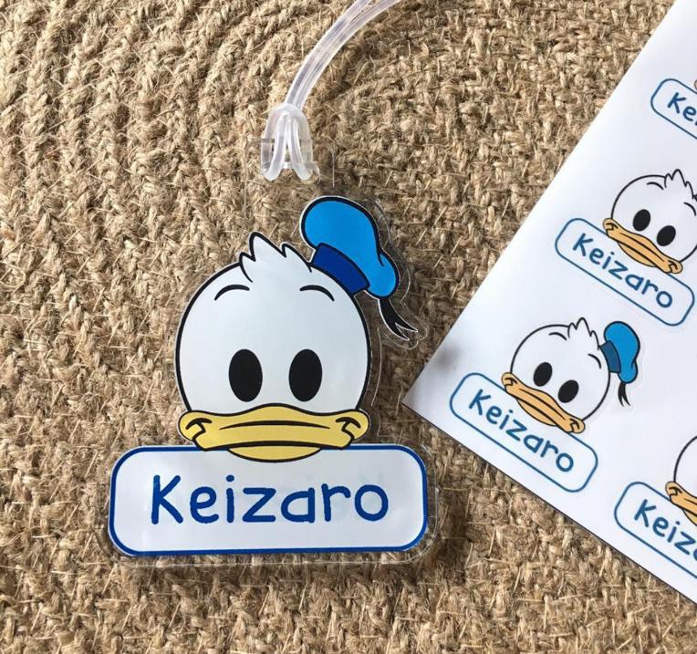 Sticker Label Name Donald Duck For Children Custom Bagtag Donald Duck ...