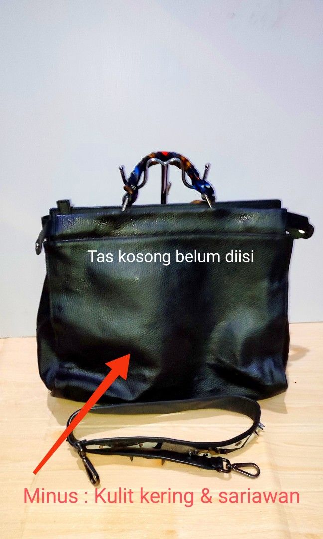 Tas FENDI Monster Second Kulit Asli Bekas Seken, Fesyen Wanita, Tas ...