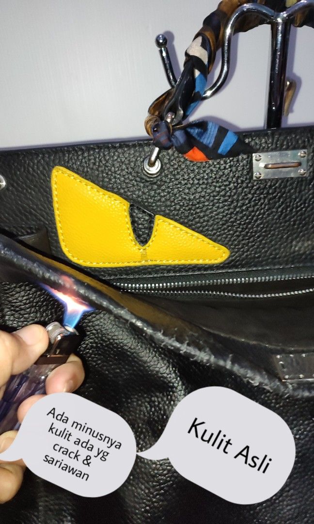 Tas FENDI Monster Second Kulit Asli Bekas Seken, Fesyen Wanita, Tas ...