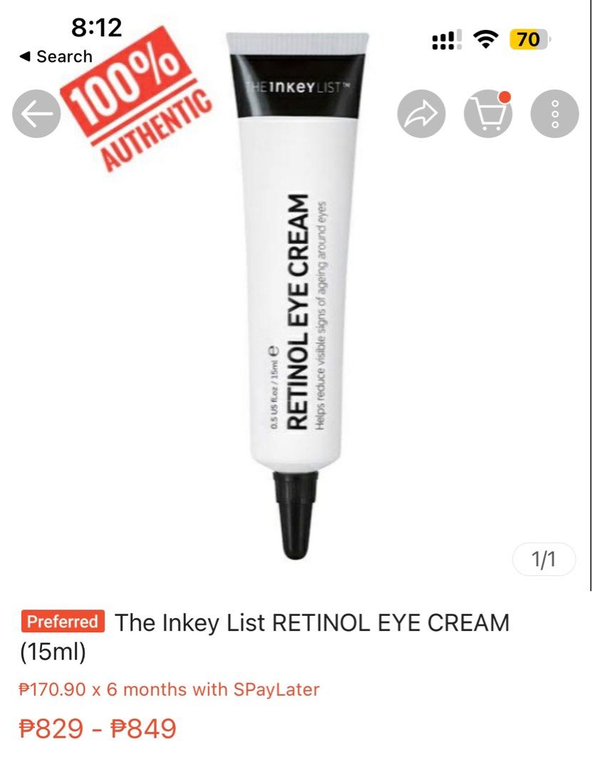 The Inkey List Retinol Eye Cream on Carousell