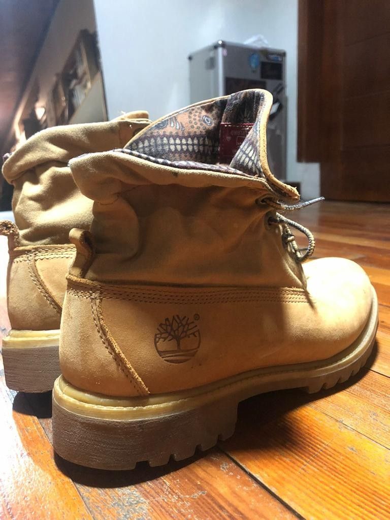 Timberland Folding Batik, Fesyen Pria, Sepatu , Sepatu Boot di Carousell