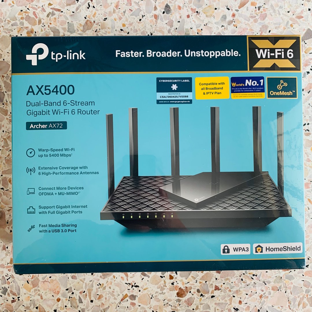TP-link AX5400 Dual band 6-stream Gigabit Wi-Fi 6 router, Computers ...