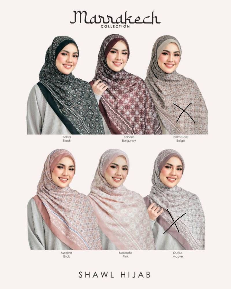 Tudungruffle Marrakech series Shawl, Women's Fashion, Muslimah Fashion ...