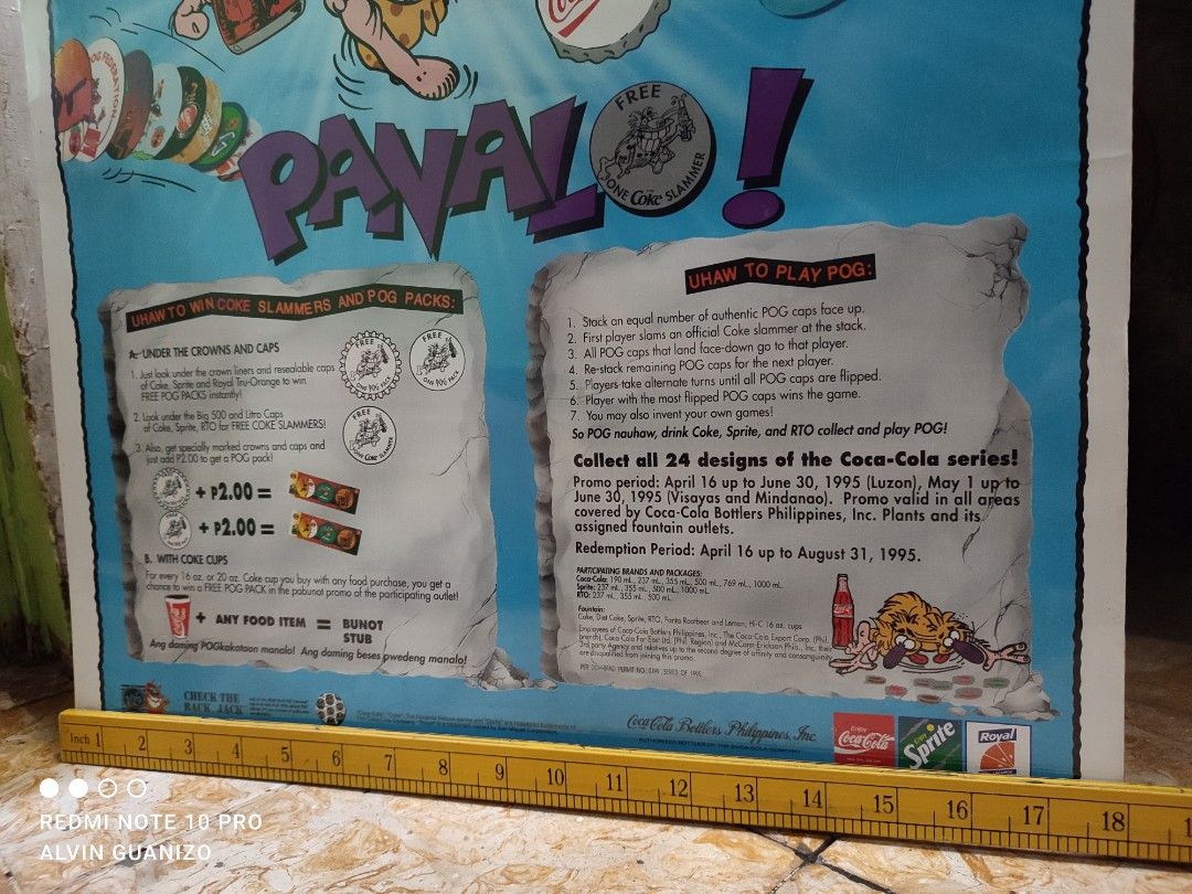 vintage Coke Pog Panalo Coke Pog Poster on Carousell
