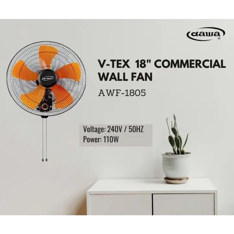 V-Tex 18" Commercial Wall Fan - AWF-1805, Furniture & Home Living ...