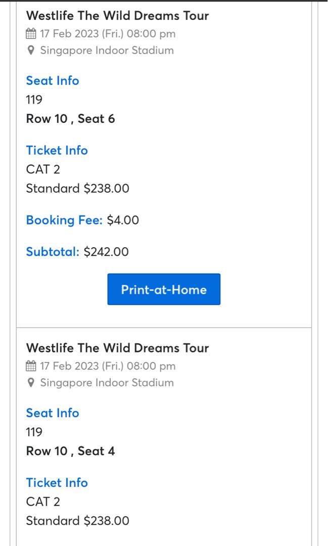 Westlife Concert Singapore Stadium Feb 17, Tickets & Vouchers, Event ...