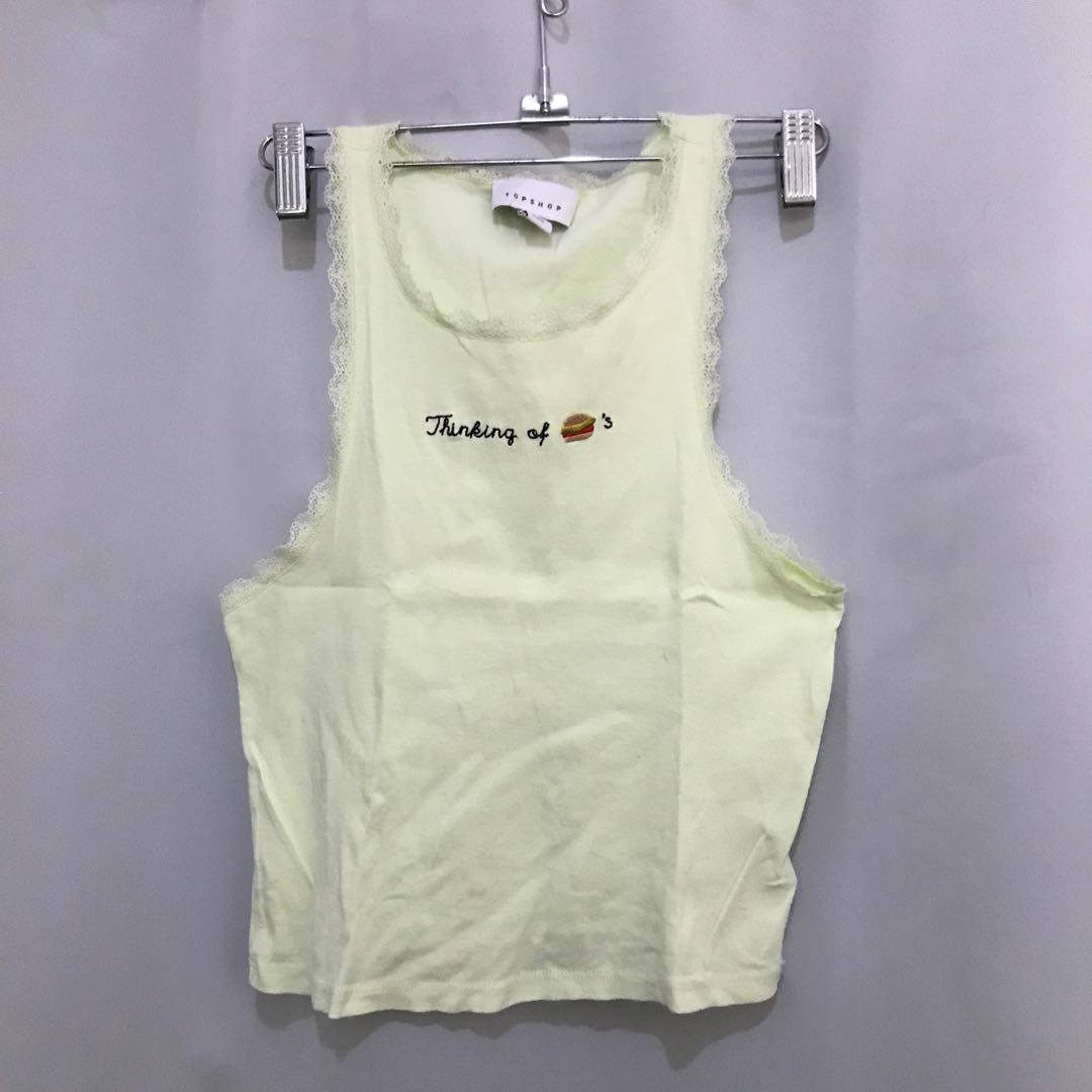 Y2k statement tank top, Women's Fashion, Tops, Sleeveless on Carousell