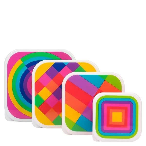 4 In 1 Paperchase Rainbow Geometric Nesting Snack Boxes, Furniture ...