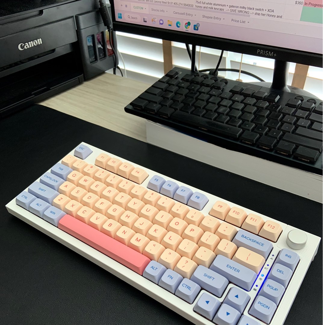 75% custom mechanical keyboard (XDA Marshmellow keycaps), Computers & Tech, Parts & Accessories ...