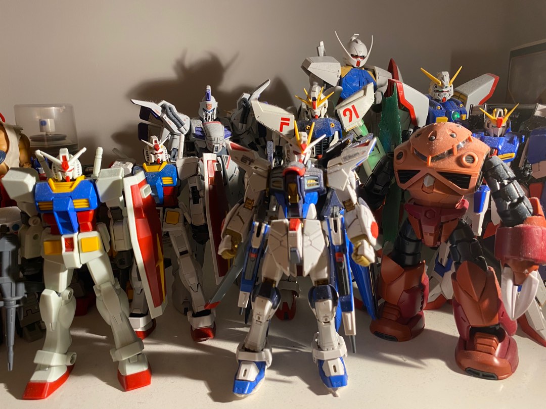 高達 模型 MG HG RG EG 9隻, 興趣及遊戲, 玩具 & 遊戲類 - Carousell