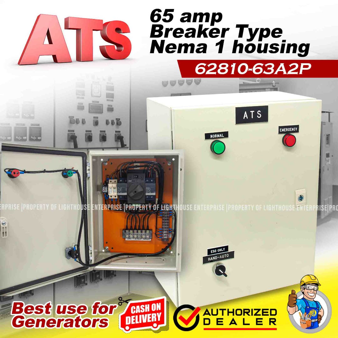 ATS (Automatic Transfer Switch) with Crank Rated for 63AT/63AF 220V 2P ...