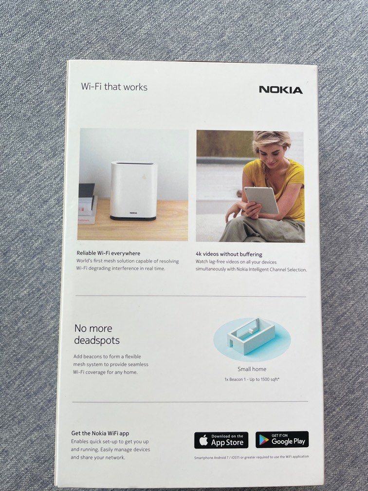 BNIB Nokia Beacon 1 Wi Fi Mesh Router AC1200 Wifi Extender, Computers ...