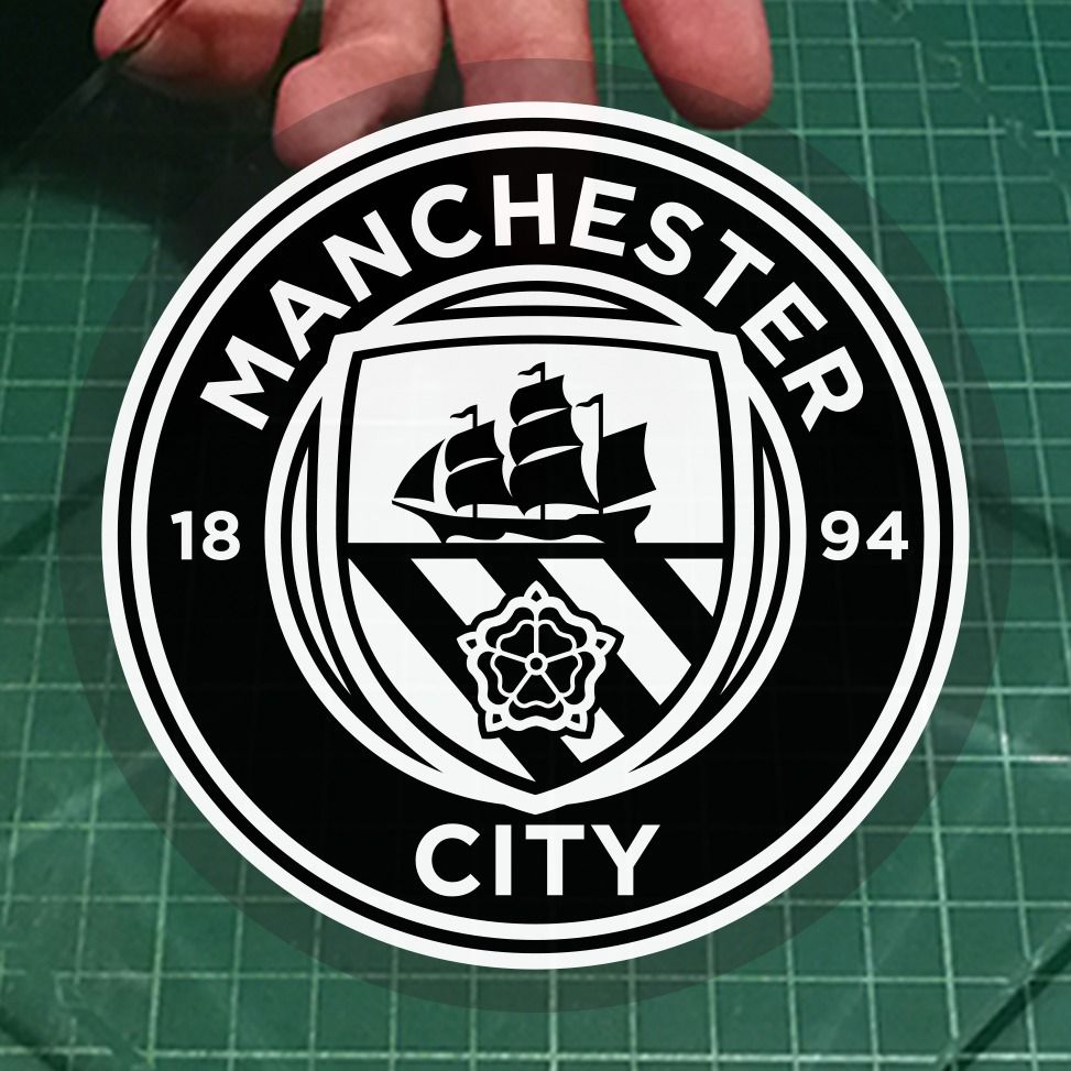 BPL / EPL Manchester City Football Club . Static Cling Car Decals ...