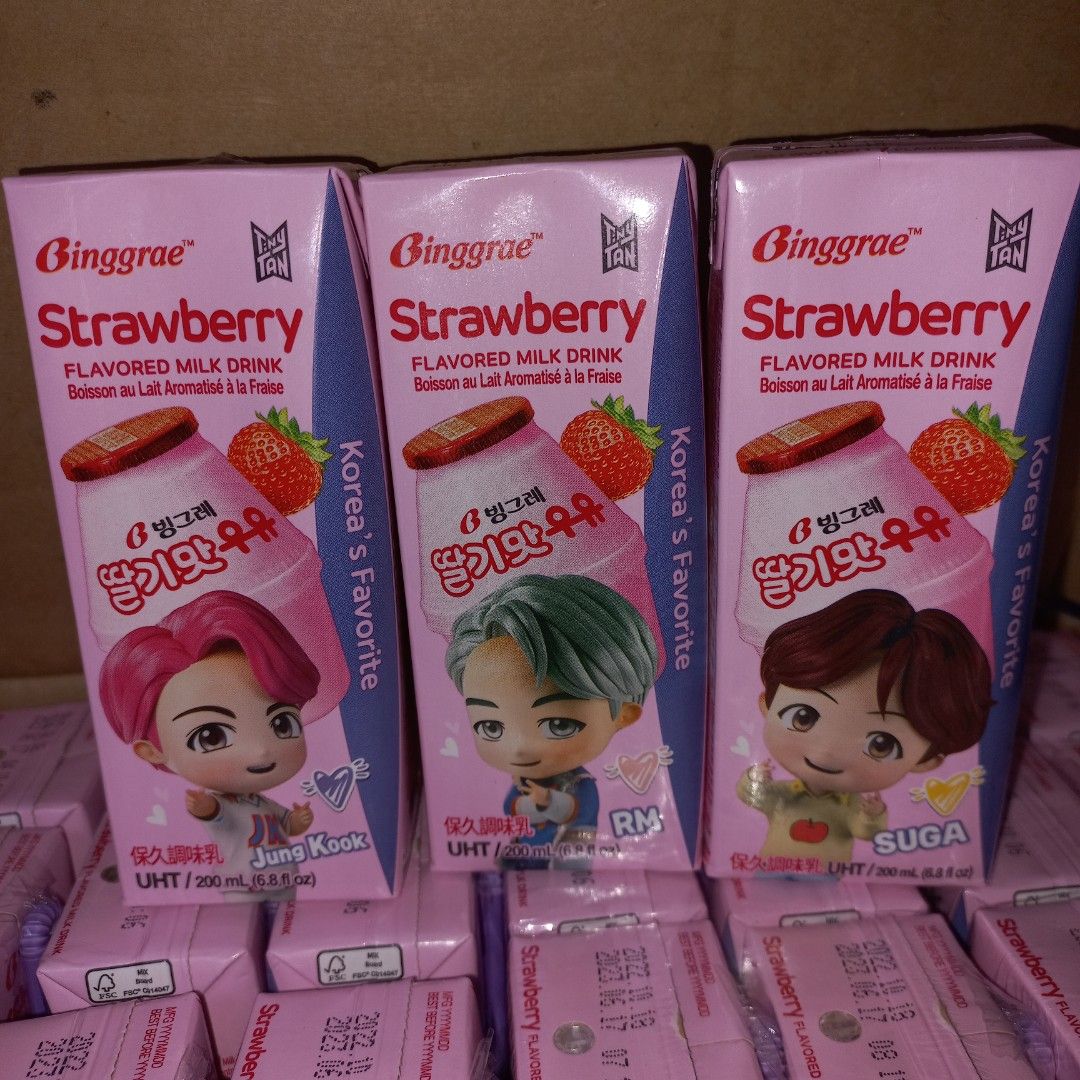 BTS Tinytan Binggrae Flavoured Milk Drink, Hobbies & Toys, Memorabilia ...