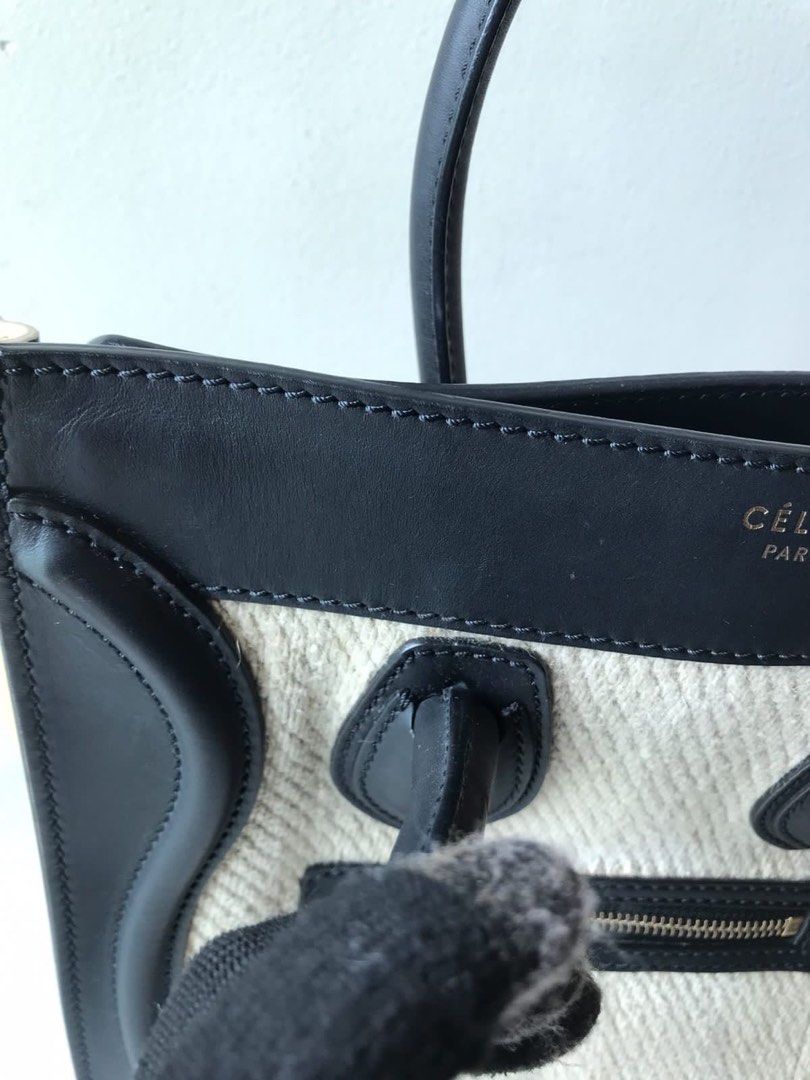 Celine Micro Luggage Raffia Calfskin, Luxury, Bags & Wallets on Carousell