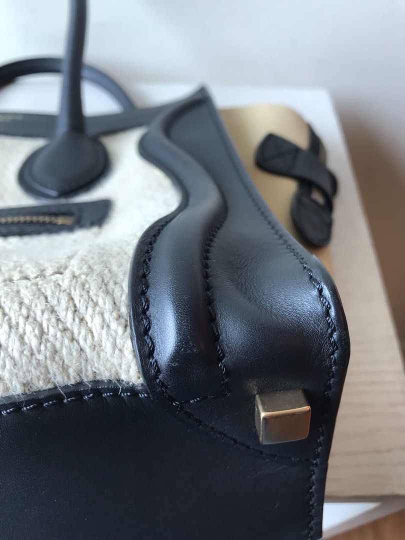 Celine Micro Luggage Raffia Calfskin, Luxury, Bags & Wallets on Carousell