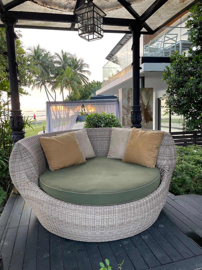 Circular outdoor sofa, Furniture & Home Living, Outdoor Furniture on ...