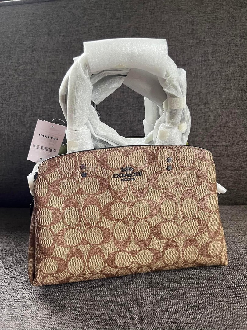 COACH MINI LILLIE CARRYALL IN SIGNATURE CANVAS (COACH 91494) KHAKI ...