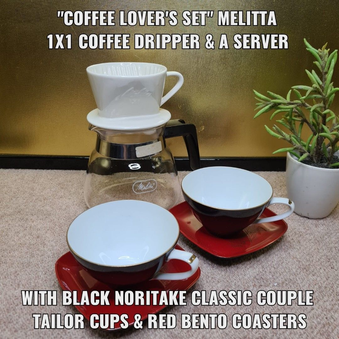 "COFFEE LOVER'S SET" MELITTA 1X1 COFFEE DRIPPER & A SERVER WITH BLACK ...