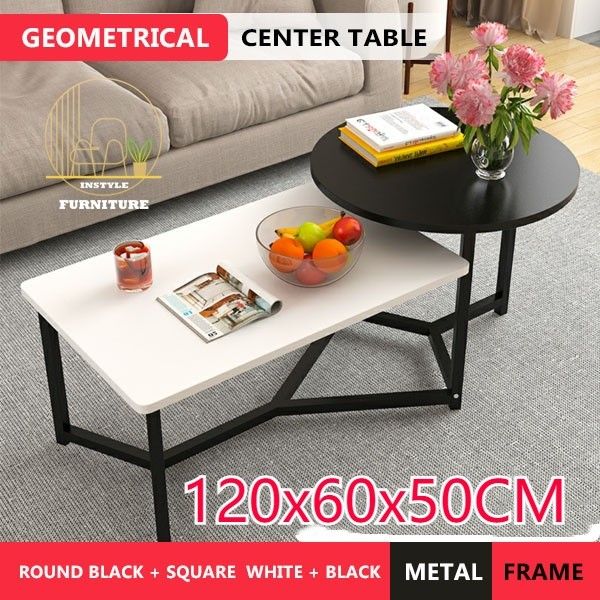 Combination Center Table round and rectangular shape, Furniture & Home ...