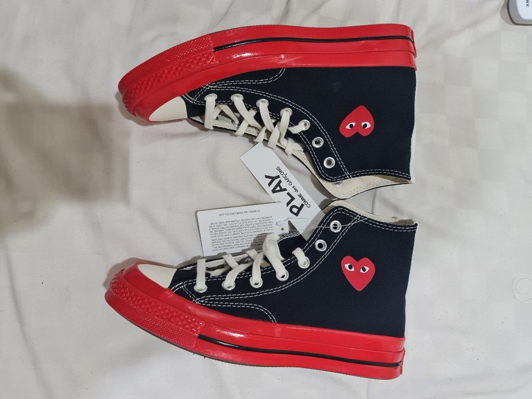 CONVERSE CDG CHUCK 70 HIGH RED, Fesyen Pria, Sepatu , Sneakers di Carousell