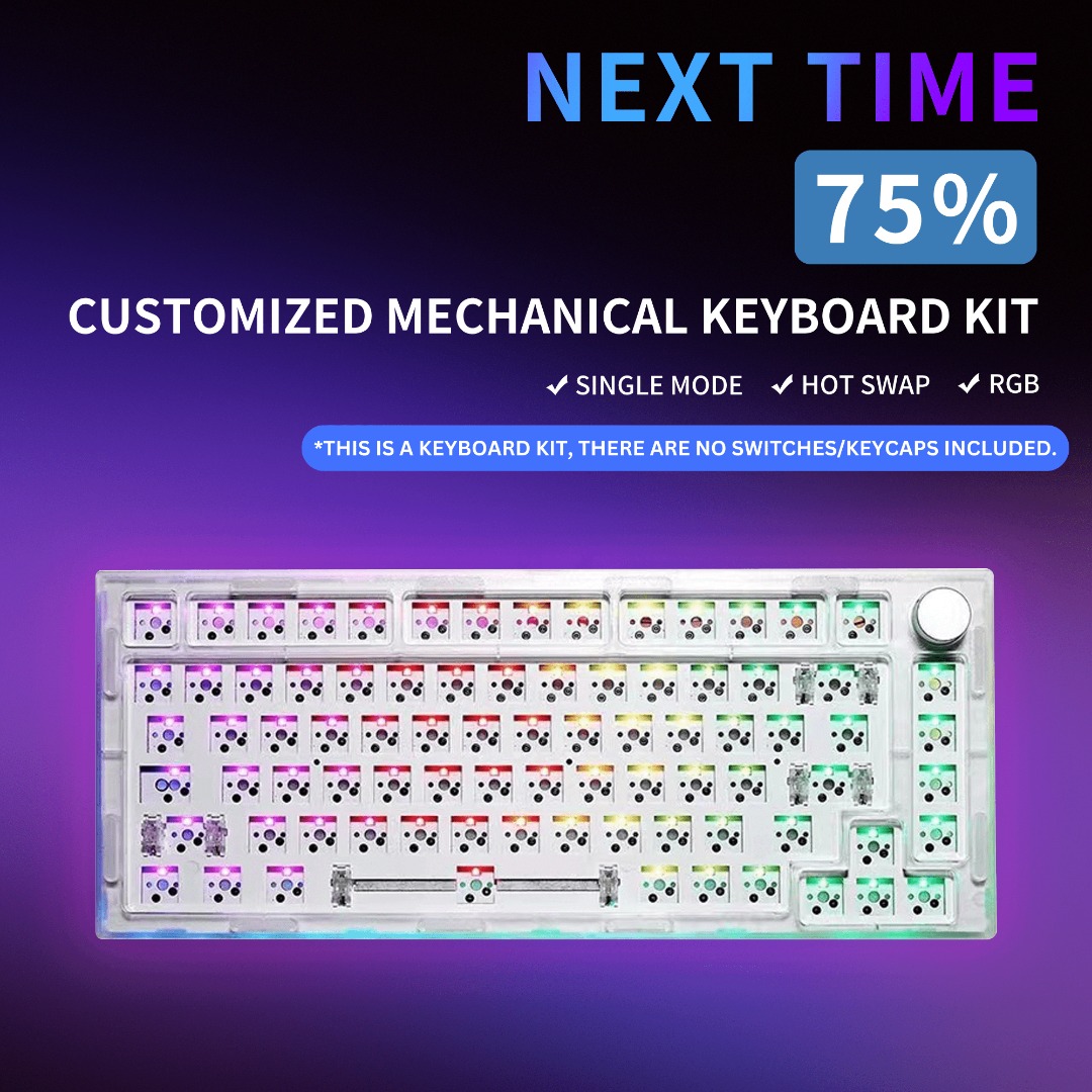 Custom Gasket Next Time 75 Hot-Swappable 3/5-Pin Mechanical Keyboard Kit, Computers & Tech ...