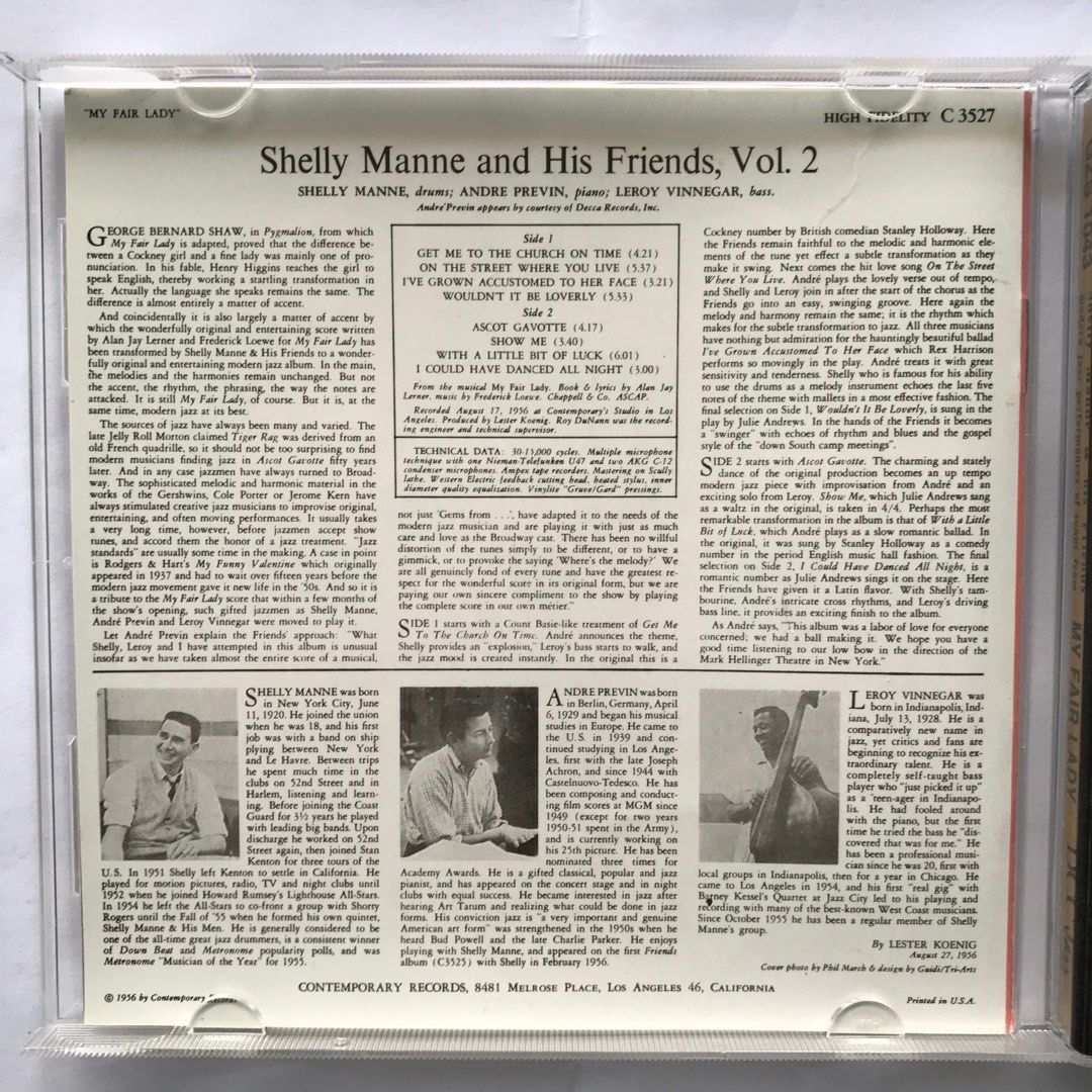 DCC 24KT Gold CD - Shelly Manne / My Fair Lady, Hobbies & Toys, Music ...