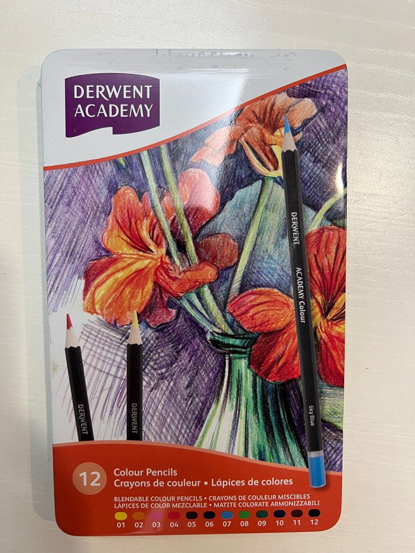 Derwent Academy Colour Pencils, 12 colours, Hobbies & Toys, Stationery & Craft, Stationery ...