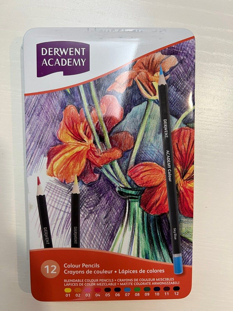 Derwent Academy Colour Pencils, 12 colours, Hobbies & Toys, Stationery & Craft, Stationery ...