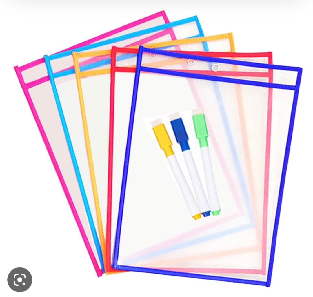 Dry Erase Pockets with Markers, Hobbies & Toys, Stationery & Craft ...