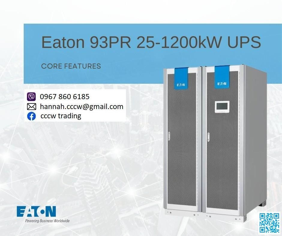 Eaton three-phase UPS 9355: 10-30 kVA, 200-1200 kVA, 93E: 20-60 kVA, 93PM: 10-400 kVA, BLADEUPS ...