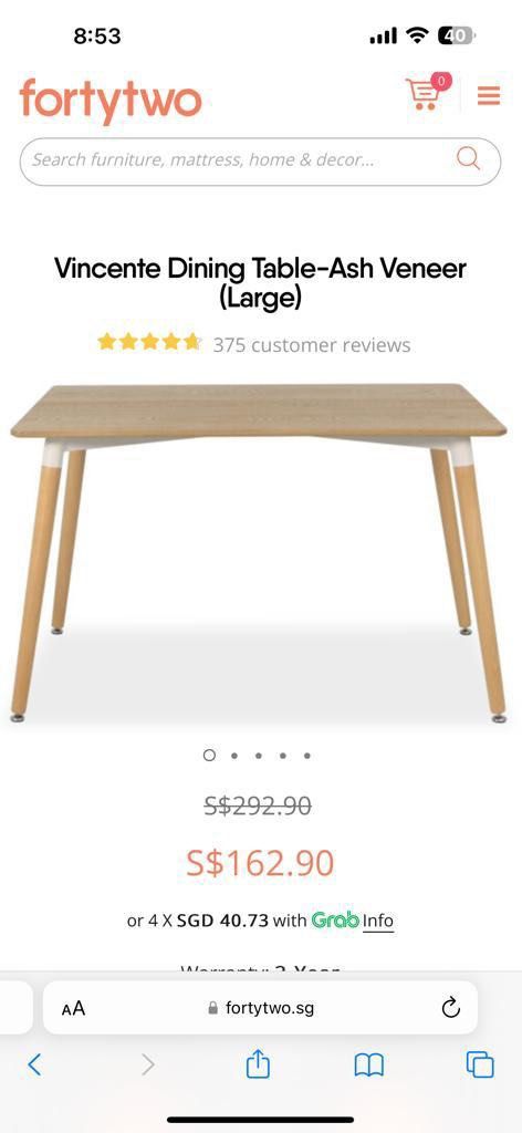 Forty two dining table, Furniture & Home Living, Furniture, Tables ...