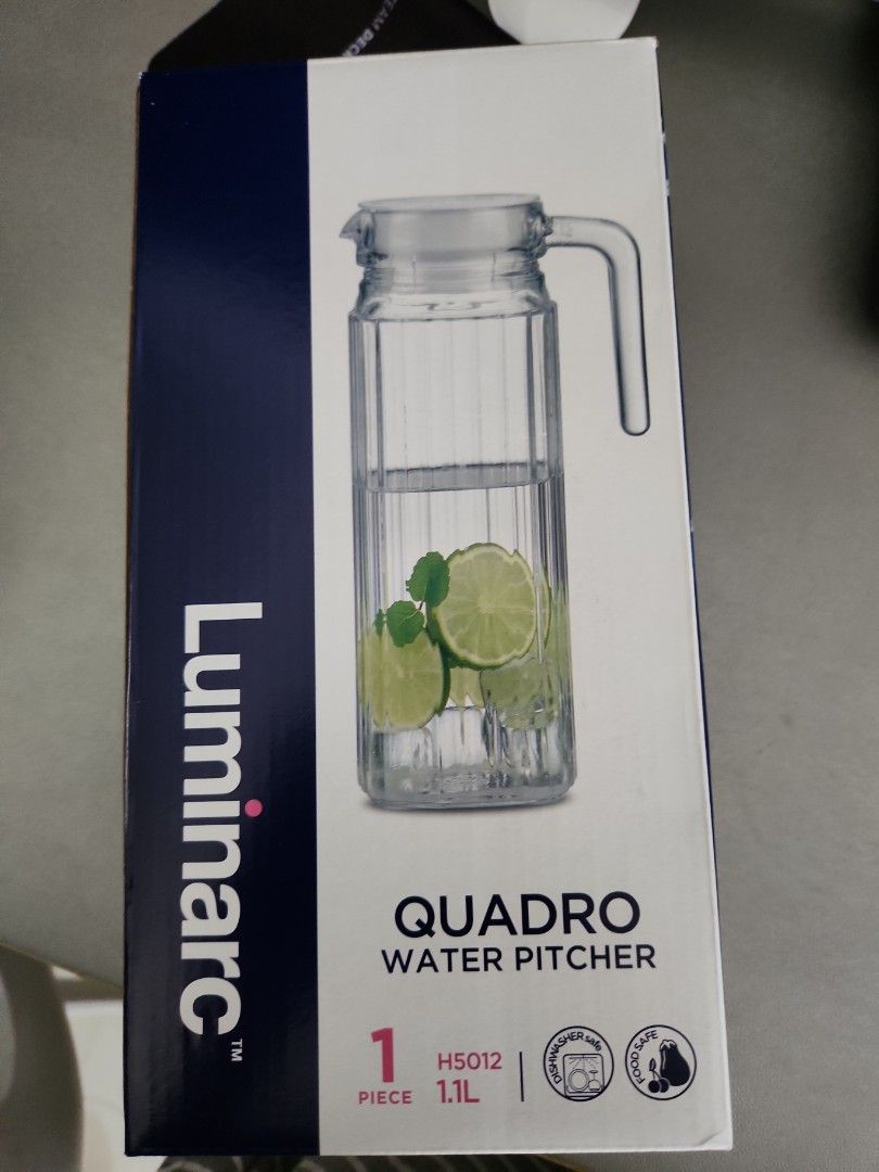 [free courier] luminarc quadro water pitcher 1.1L new, Furniture & Home ...