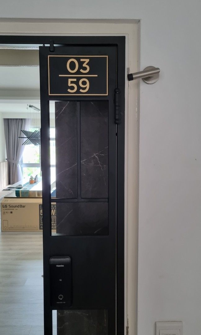 HDB gate house unit number sign, Furniture & Home Living, Home Decor ...