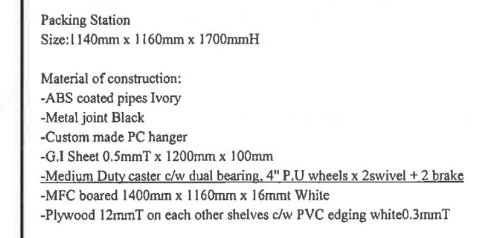 HEAVY DUTY PACKING STATION together monitor fixing panel and Video ...