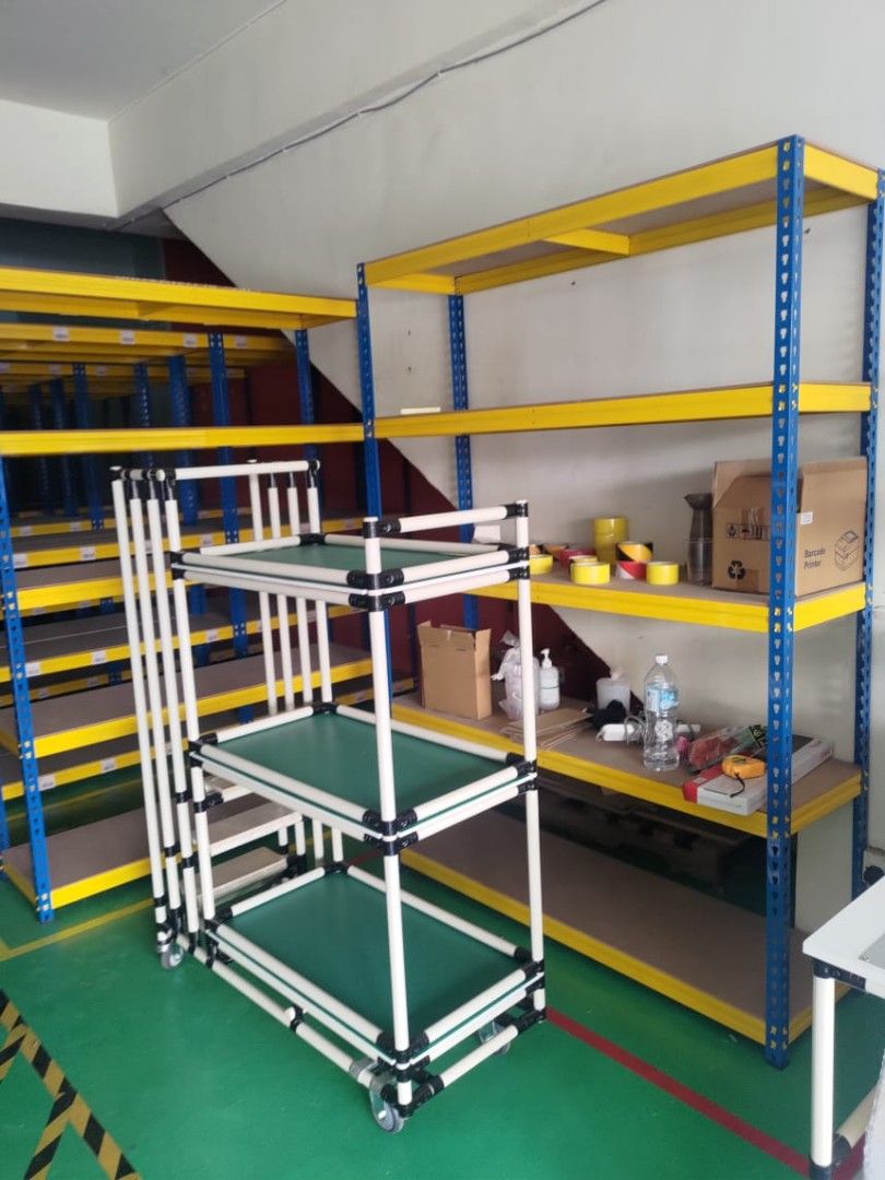 HEAVY DUTY PICKING TROLLEY WITH 3 STEPS STAIRS, Warehouse Storage ...
