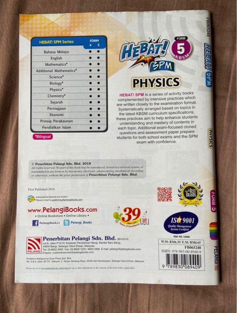 HEBAT Physics Form 5 By Pelangi Books spm exercise books, Hobbies ...