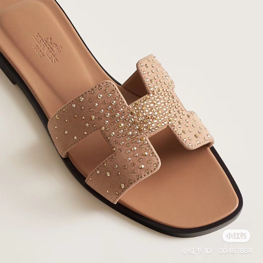 Hermes Crystal Oran Sandals, Luxury, Sneakers & Footwear on Carousell