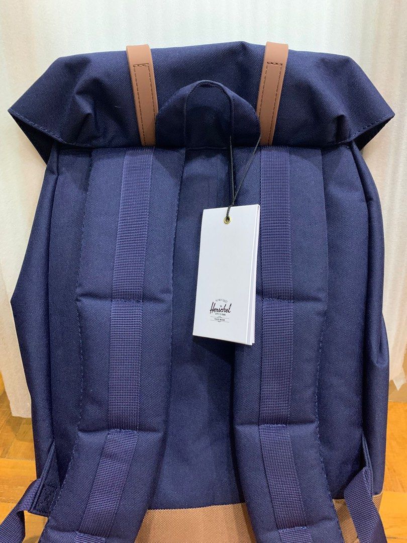 Herschel Dark Blue Backpack, Men's Fashion, Bags, Backpacks on Carousell
