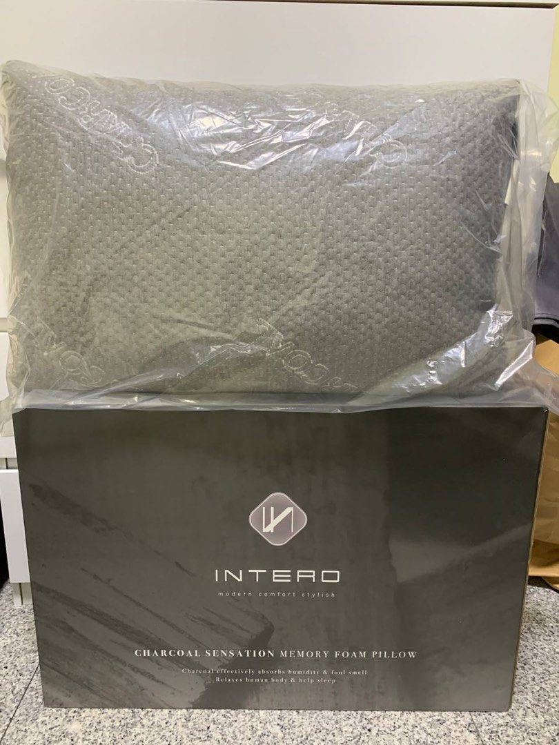 Intero Charcoal Sensation Memory Foam Pillow, Furniture & Home Living ...