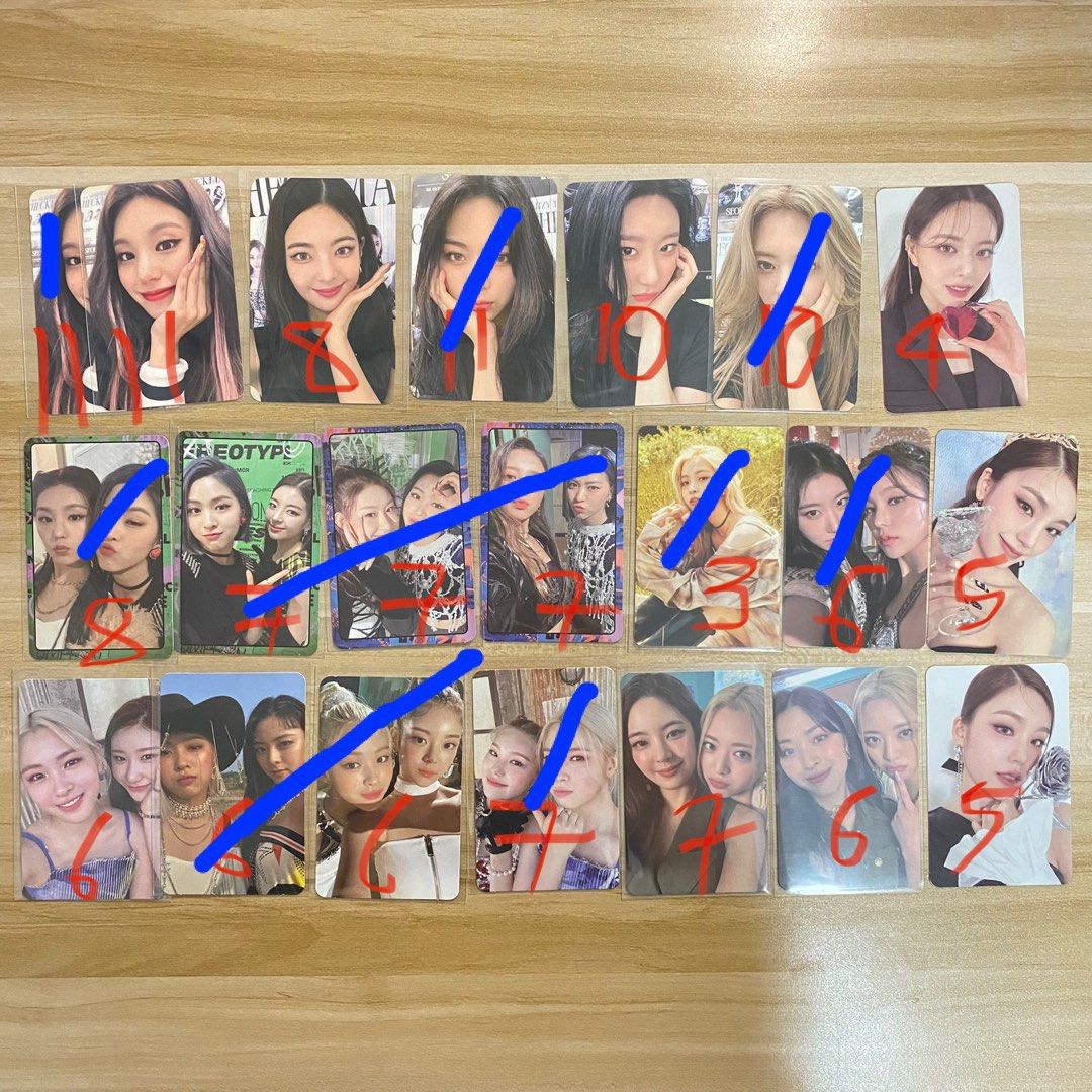 ITZY pcs photocards yeji lia Ryujin chaeryeong Yuna albums albs kpop girl group free Pola pobs ...
