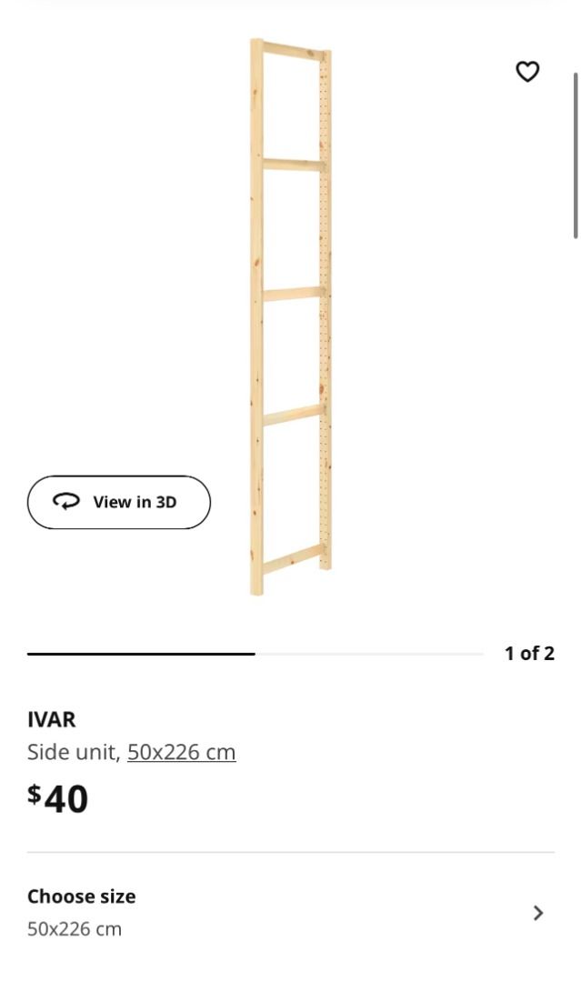 IVAR Wooden Shelving Rack (2 sections), Furniture & Home Living ...