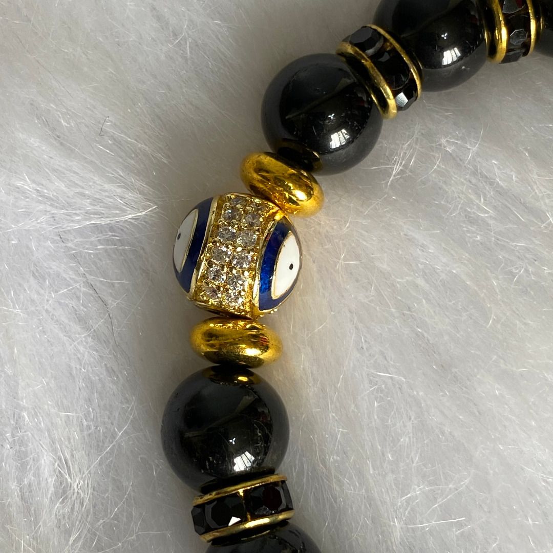 Japan Black Onyx Evil Eye Bracelet, Women's Fashion, Jewelry ...
