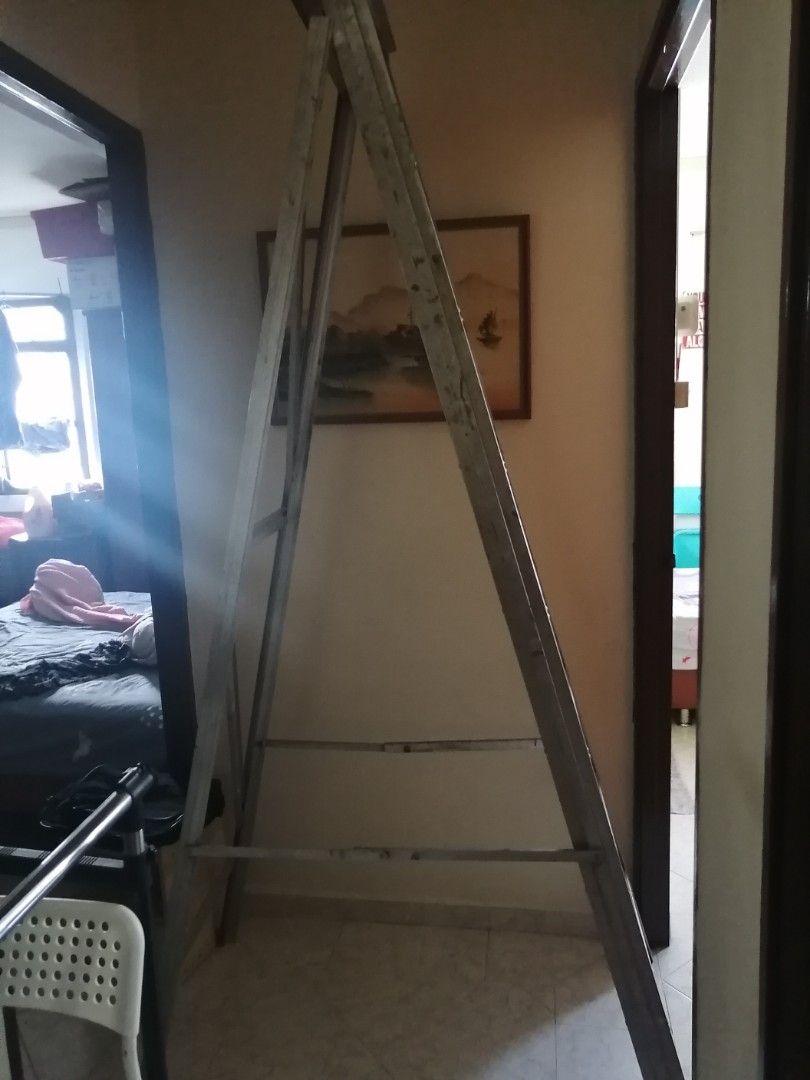 Large Steel Ladder (8 Steps), Furniture & Home Living, Home Improvement ...