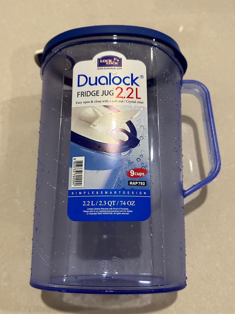 LocknLock Official Aqua Fridge Water Jug, 2.2L, Furniture & Home Living ...